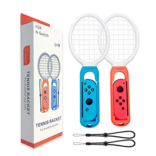 Tennis Racket for Nintendo Switch Joy-con,Grips for Switch Joy-con, Fit Somatosensory Games like Mario Tennis Aces - Two Pack