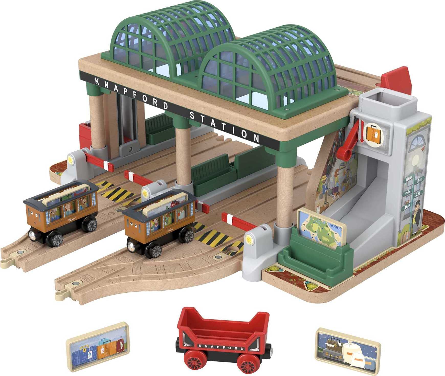Thomas & Friends Wooden Railway Toy Train Set Knapford Station Passenger Pickup Wood Playset for Preschool Kids Ages 3+ Years