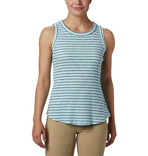 Columbia Women's Longer Days Tank, Spring Blue Stripe, 3X
