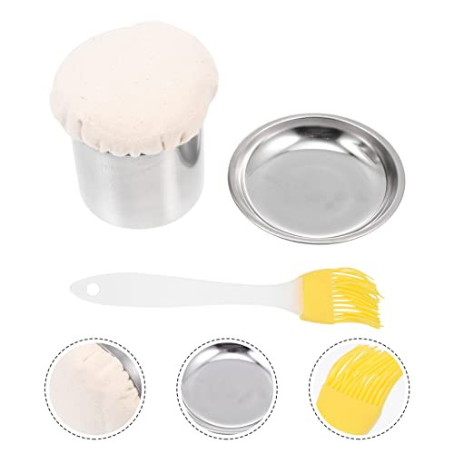 Crepe Oil Applicator 1 grilling accessories set pancake spreading tool pancake pan oil applicator with oil brush and brush cleaner tray camping grill Pancake Making Tool