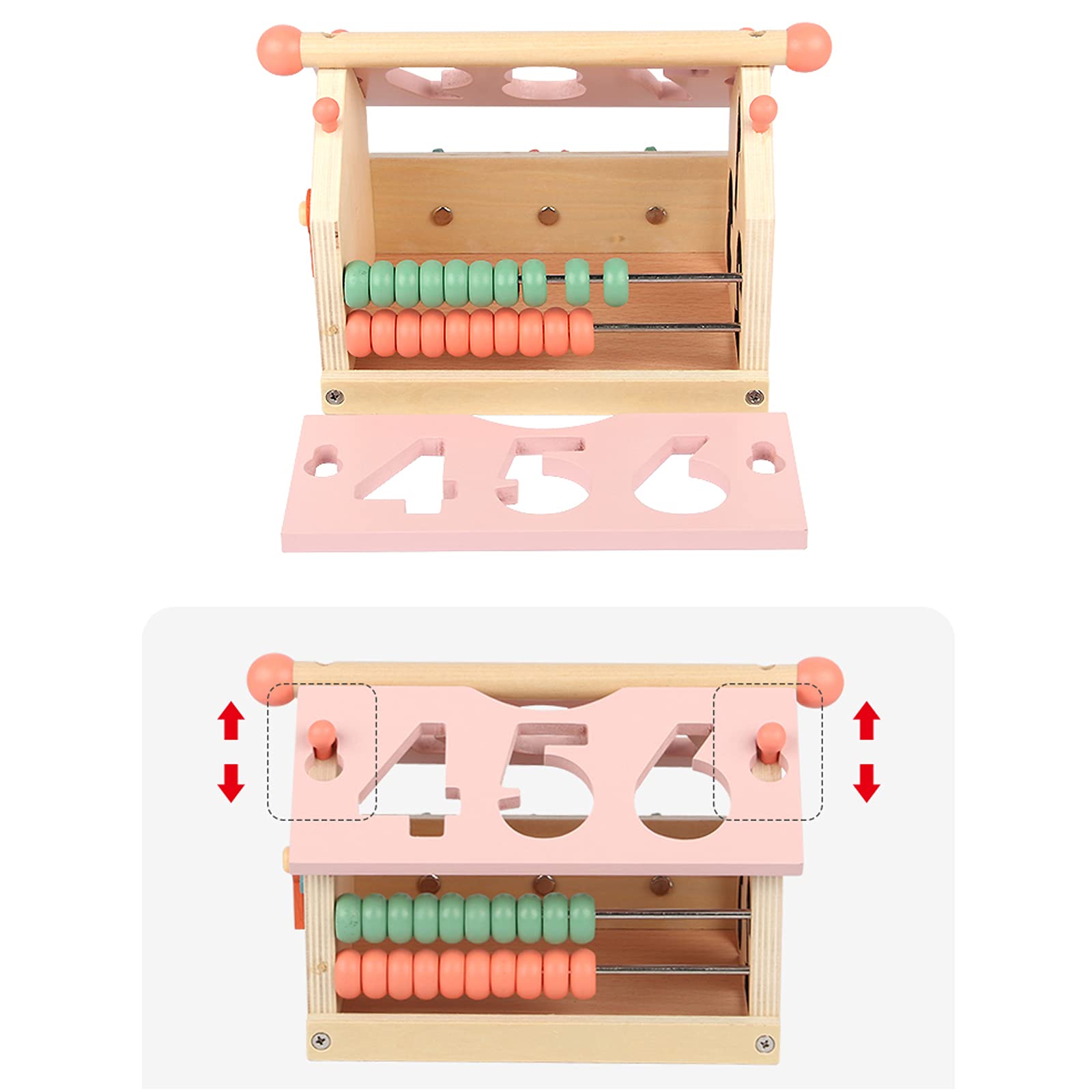 Wooden Toys for 1 Year Old Boys and Girls, Montessori Toys Sorting & Counting Blocks Game Activities Cubes Math Developmental Gifts for Fine Motor Skill