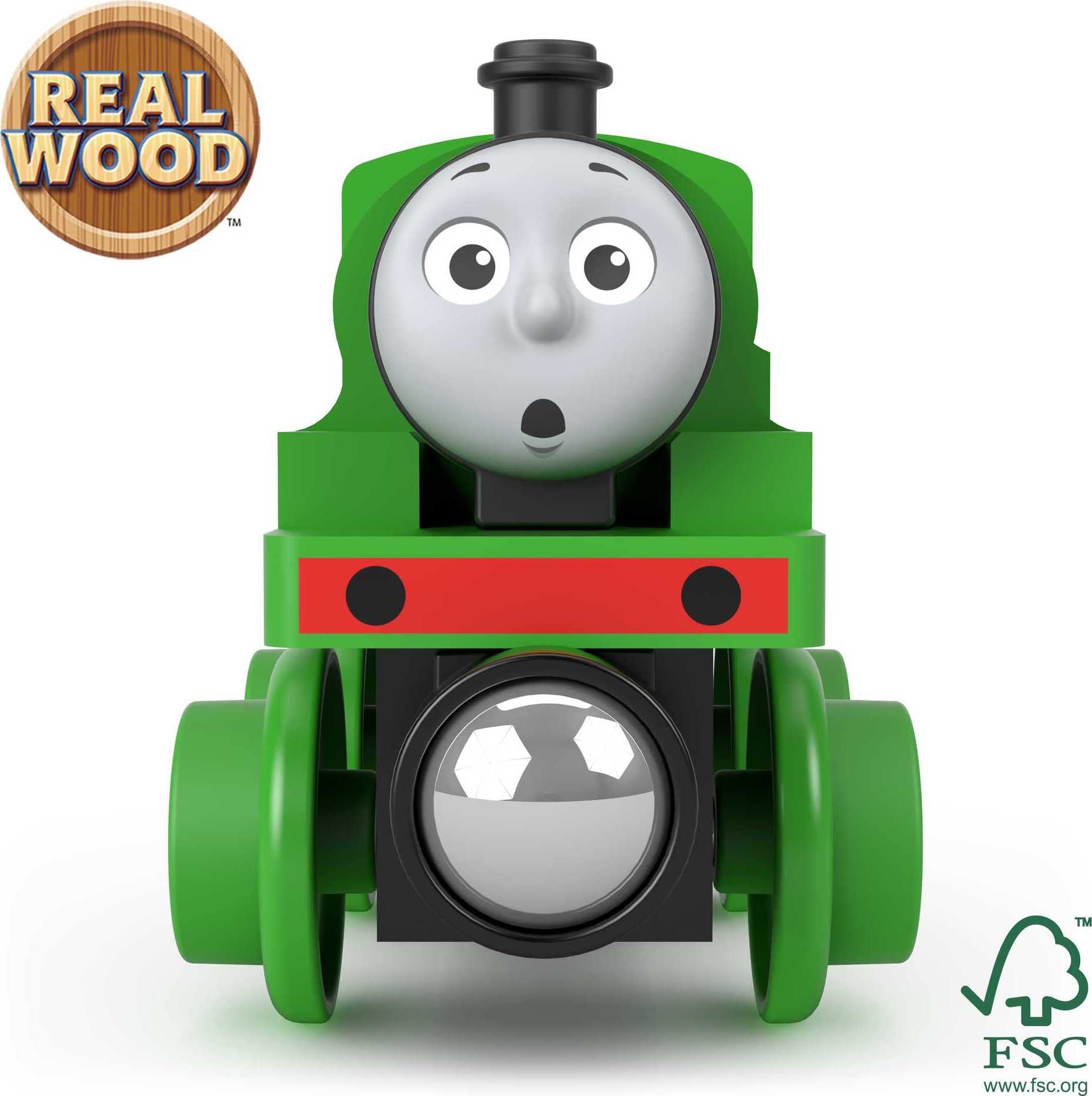 Thomas & Friends Wooden Railway Toy Train Percy Push-Along Wood Engine for Toddlers & Preschool Kids Ages 2+ Years (Amazon Exclusive)