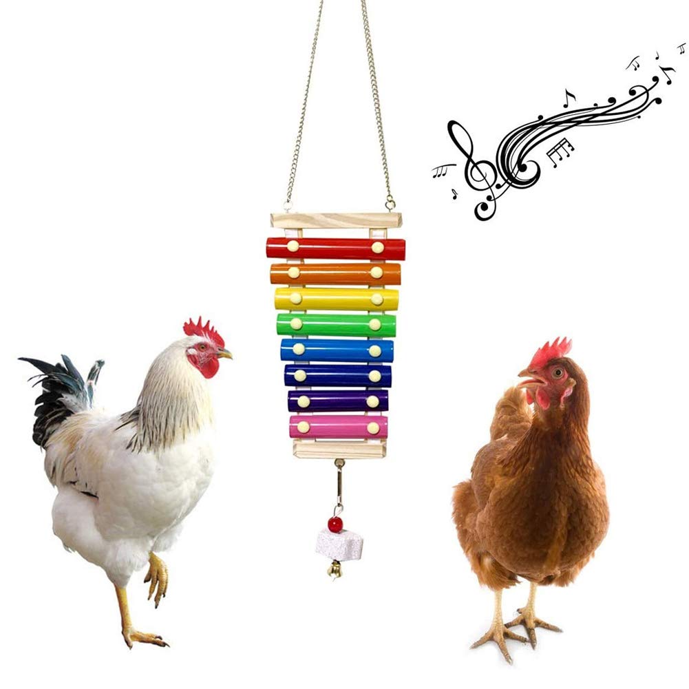 Wooden Xylophone, Hen Suspended Xylophone, A Beautiful Sound Bright Colors Crisp Sound for Chickens Parrots Lawn Yards