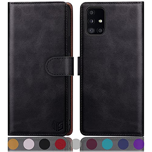 SUANPOT for Samsung Galaxy A71 5G (Non 4G Version) Leather Wallet case with RFID Credit Card Holder Flip Folio Book Phone case Cover for Samsung A71 case Wallet for Men Women Shockproof Black