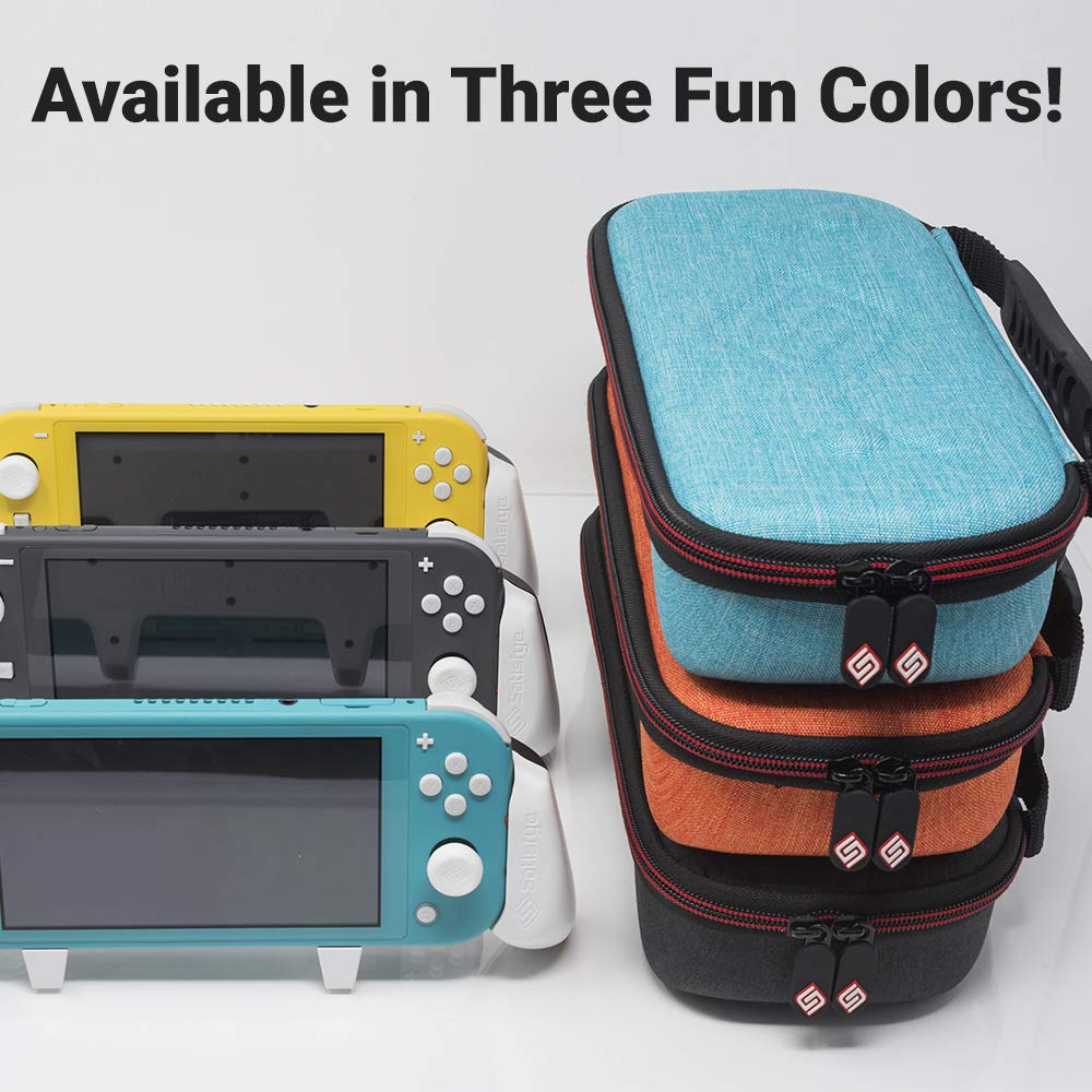 Satisfye - ZenGrip Go Slim Bundle (Lite), Accessories Compatible with Nintendo Switch Lite - Bundle includes: Grip Lite, Slim Case. BONUS: 2 Thumbsticks (Gray)