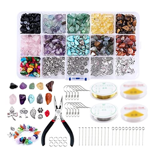JGQGB Natural Stone Beads Set Irregular Gemstones Crystal Loose Rocks Bead for Bracelet Jewelry Making Crafting DIY