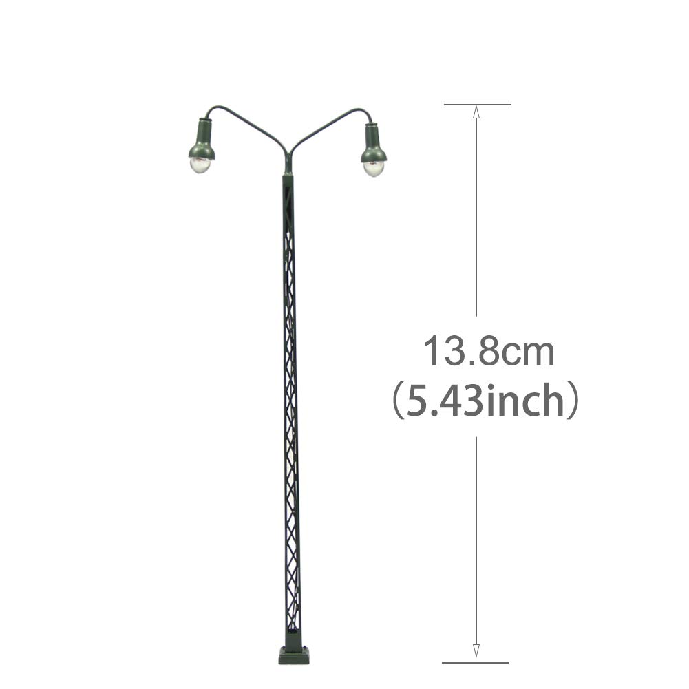 LQS41 3pcs Model Railway Operating Lights Lattice Mast lamp 13.8cm or 5.43inch Track Light HO Scale LED Lights Model Building kit