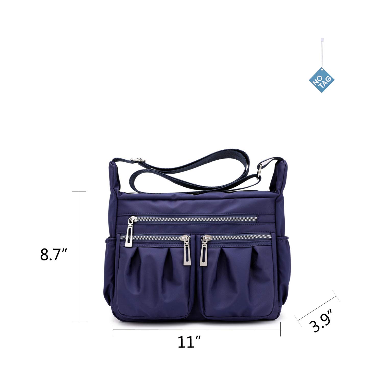 NOTAG Nylon Crossbody purse for Women Medium Messenger Bags Travel Shoulder Purses and Handbags (Blue)