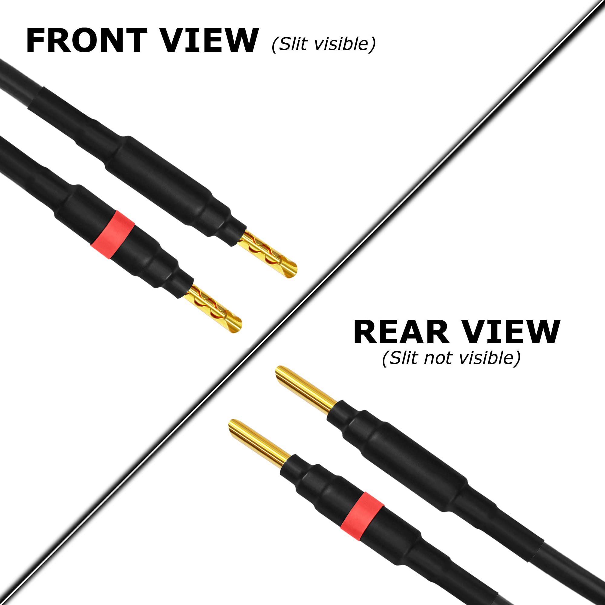 WORLDS BEST CABLES 12 Foot - Coaxial Audiophile Speaker Cable Pair Custom Made Using Mogami 3082 Wire & Eminence Gold Plated Banana & Spade Plugs