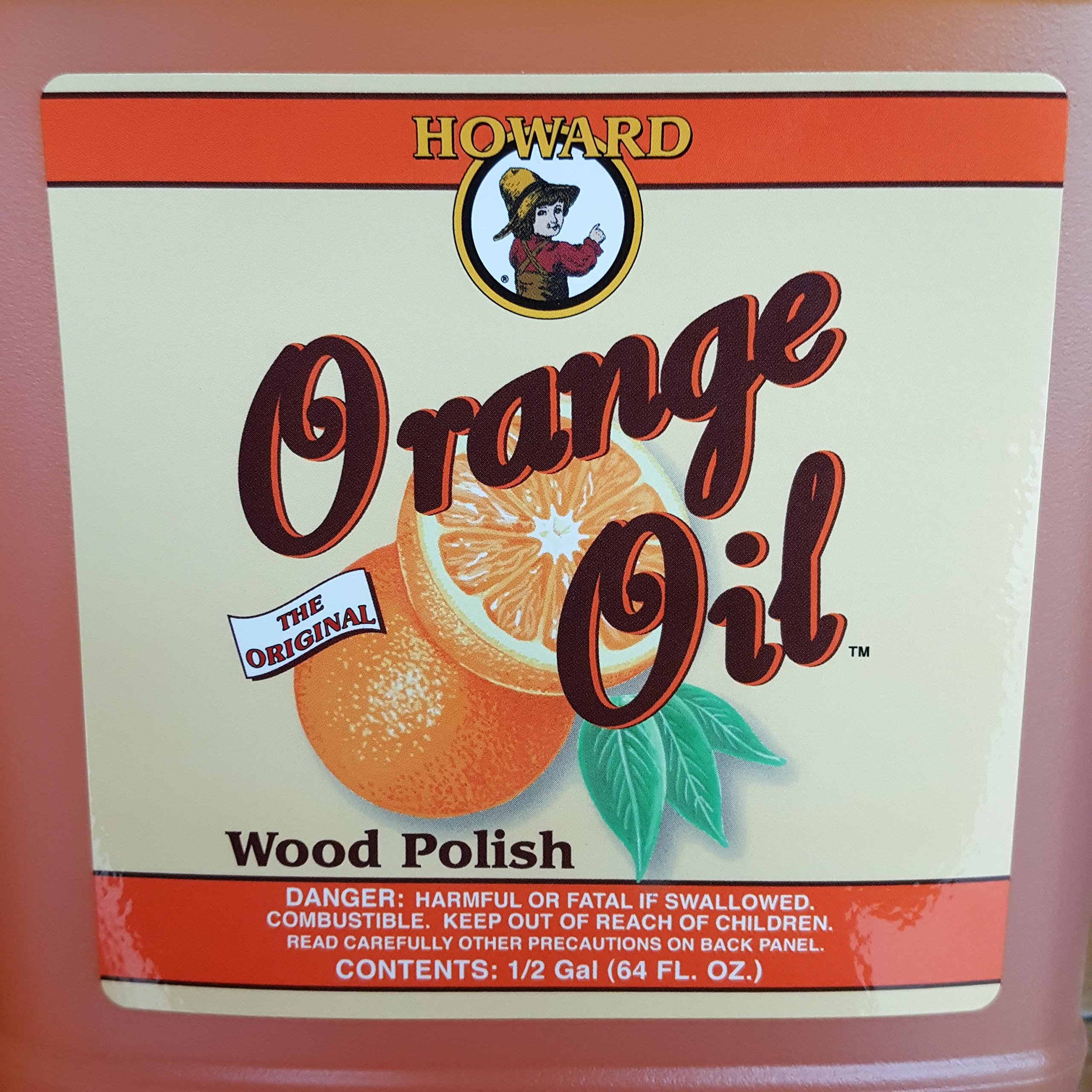 Howard Orange Oil 64 Ounce Half Gallon, Clean Kitchen Cabinets, Best Furniture Polish, Orange Wood Cleaner