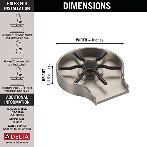 Delta Faucet Glass Rinser for Kitchen Sinks, Kitchen Sink Accessories, Bar Glass Rinser, SpotShield Stainless GR150-SP