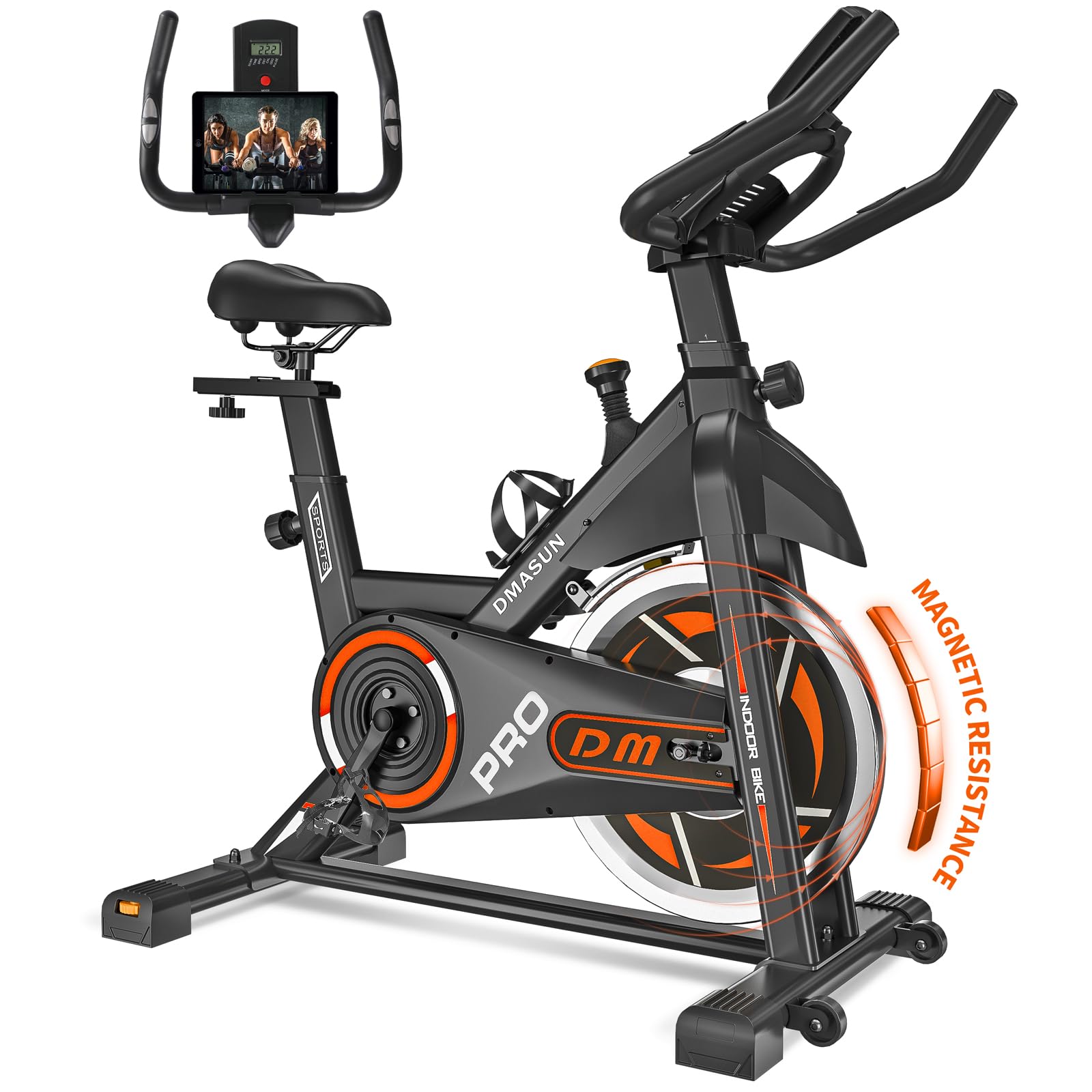 DMASUN Magnetic Resistance Exercise Bike, Indoor Cycling Bike Stationary, Cycle Bike with Comfortable Seat Cushion, Digital Display with Pulse