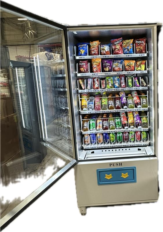 COMBO VENDING MACHINE GLASS FRONT W/CREDIT CARD READER
