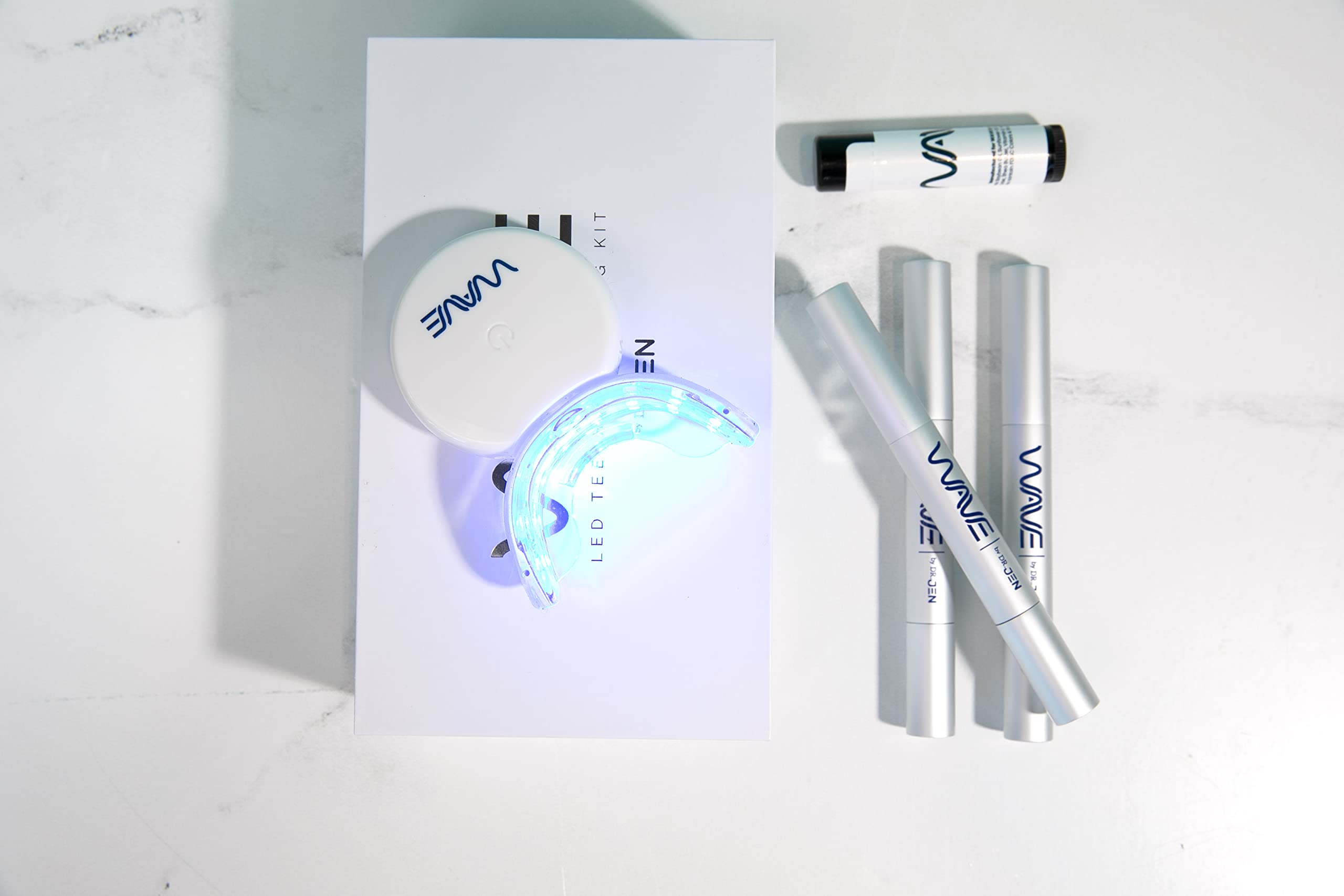 Dr Jen Teeth Whitening Kit with LED Light, 35% Carbamide Peroxide, Remove Deep Enamel Stains, Anti-Plaque, 3 Gel Tubes, Results in 24 Hours