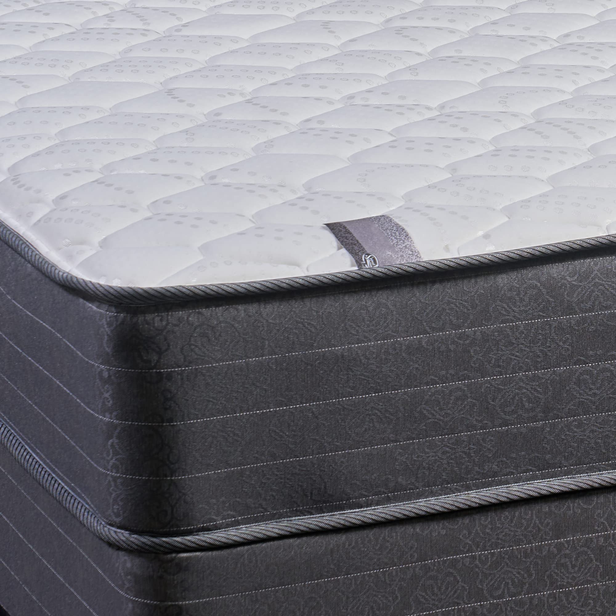 Greaton, 10-Inch Medium Plush Tight top Innerspring Mattress & 4" Wood Box Spring Set with Frame, Full XL