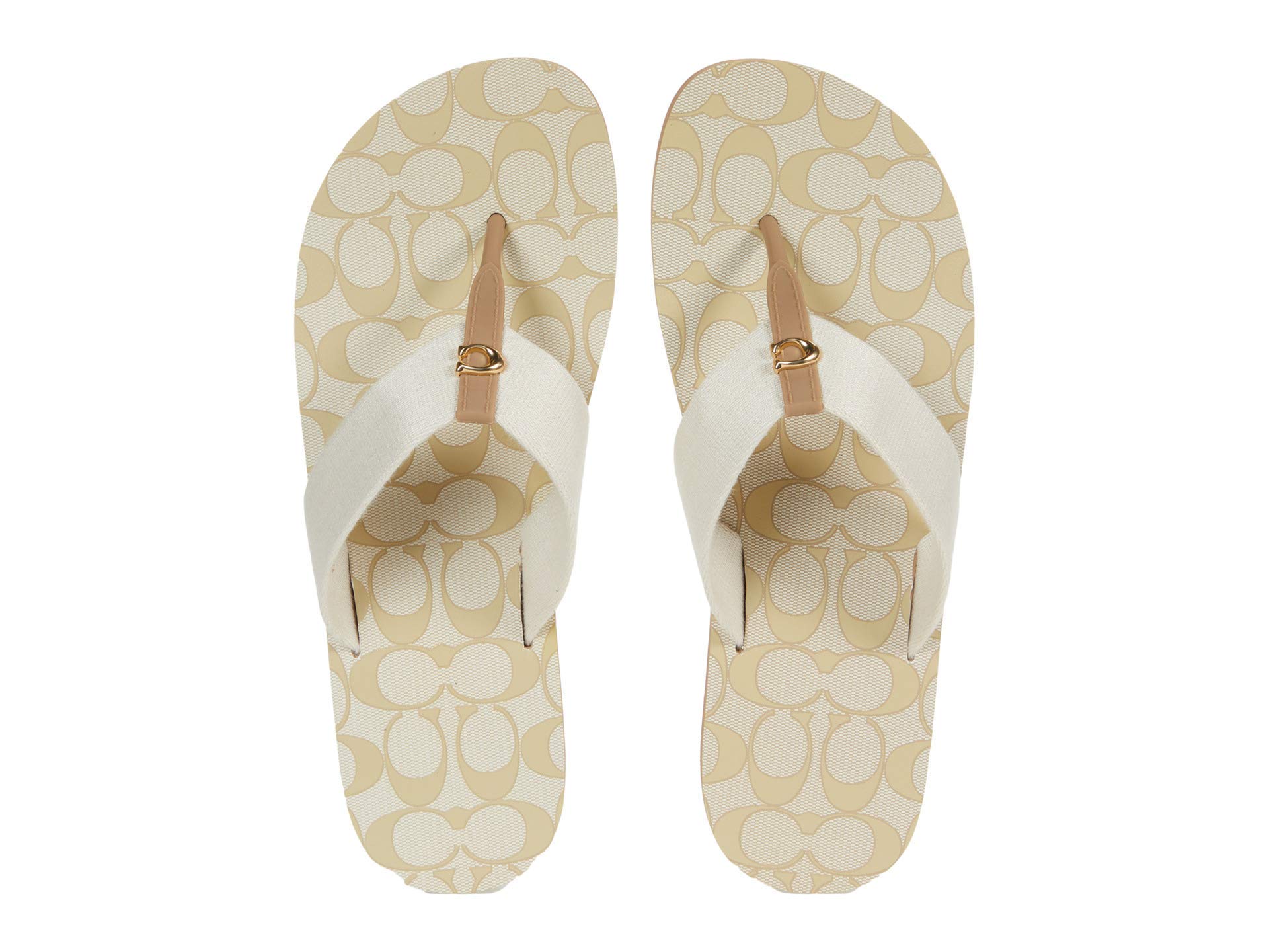 Coach Zoe Flip-Flop Chalk Mixed Material 5 B (M)
