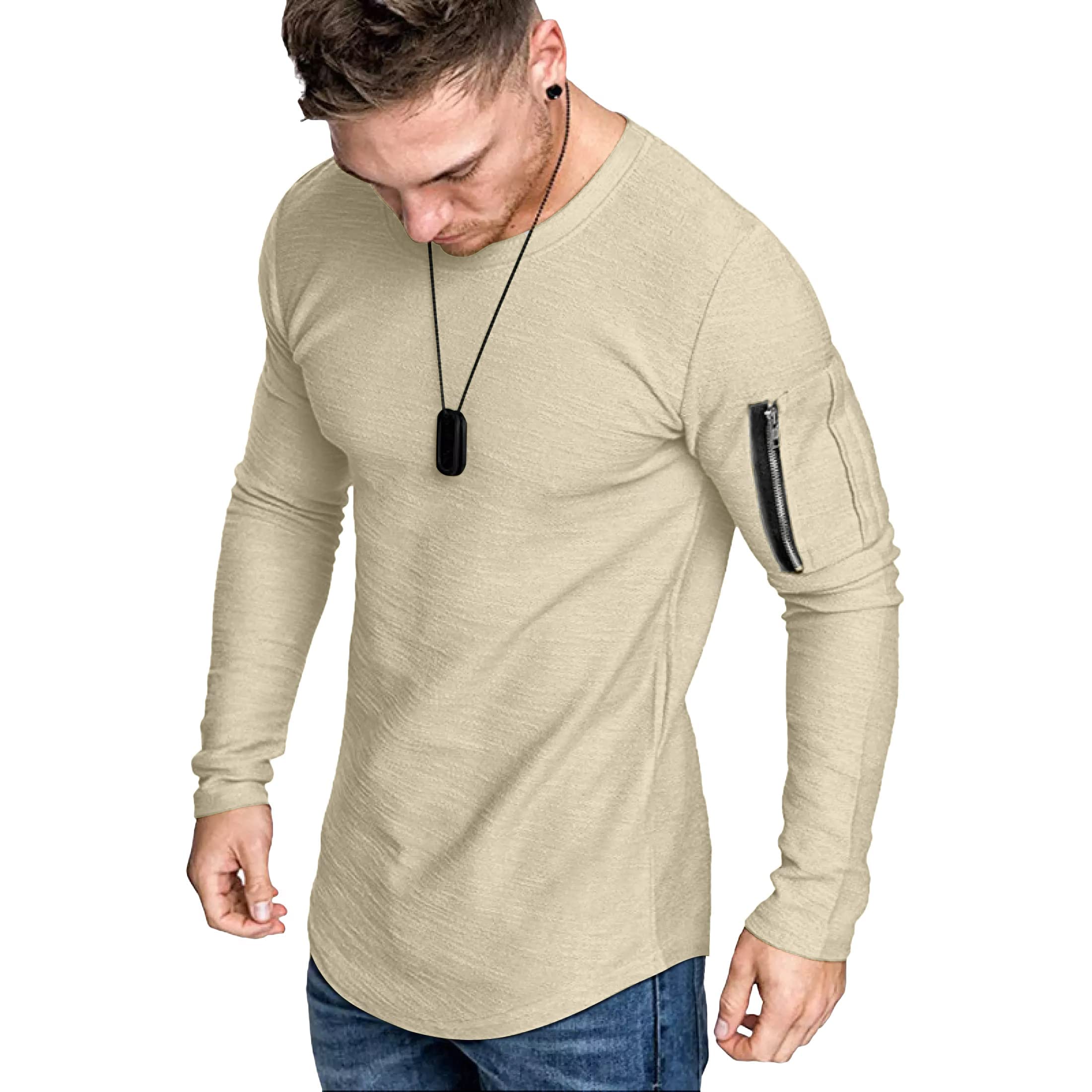 COOFANDY Mens 2 Pack Muscle Workout T Shirt Fitted Athletic Fashion Longline Hipster Hip Hop Tee Top