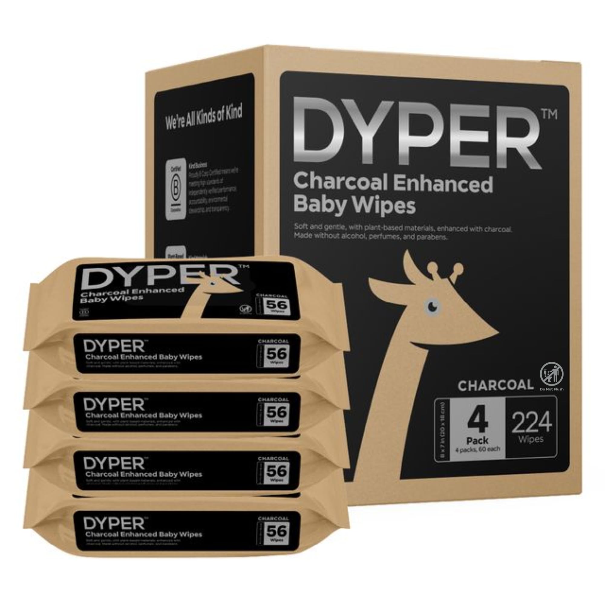DYPER Viscose from Bamboo Baby Wet Wipes | Unscented for Sensitive Newborn Skin | Hypoallergenic | Honest Ingredients | Made with Plant-Based* Materials + 99% Water