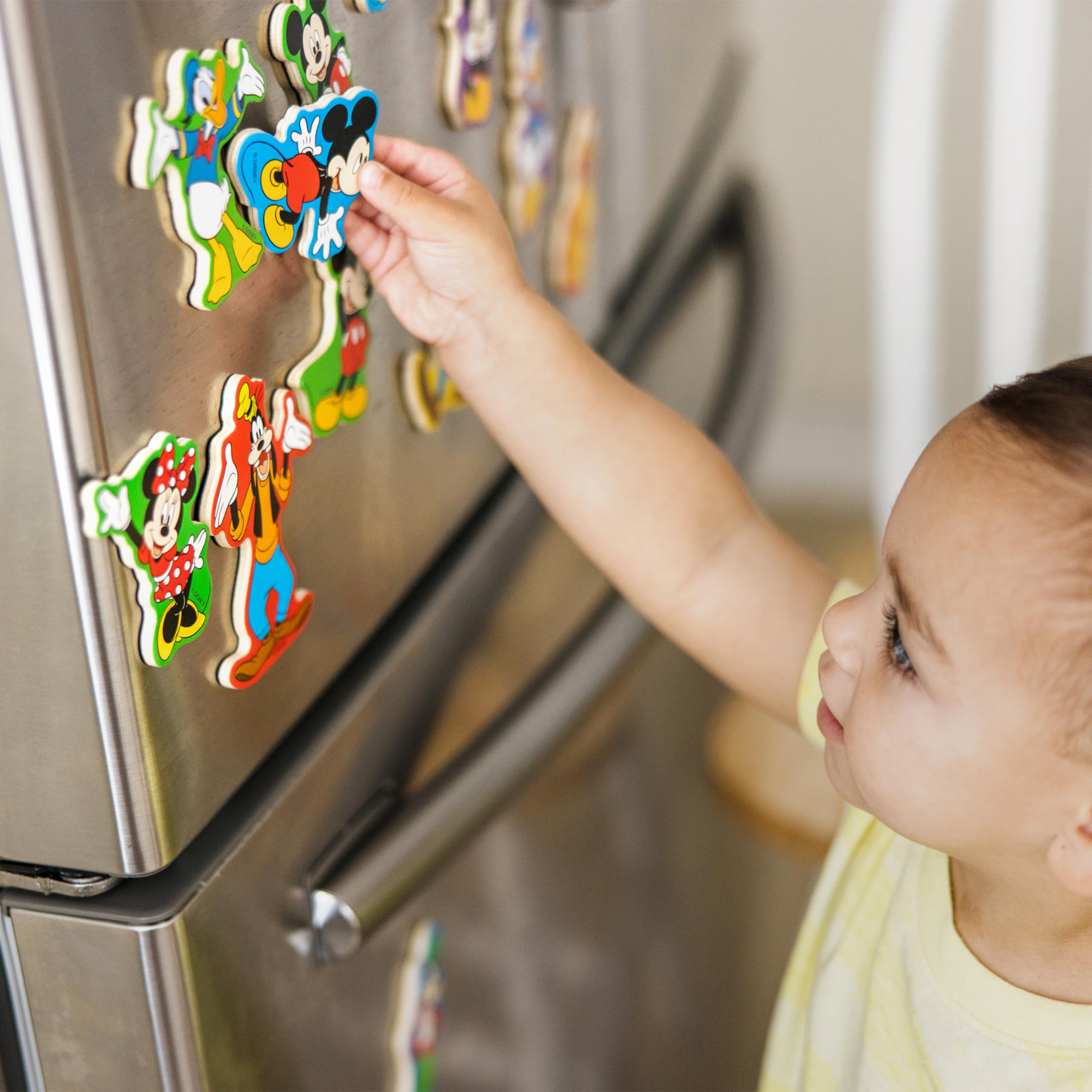 Melissa & Doug Wooden Mickey Mouse Character Magnets (20 pcs) - Cute Fridge Magnets For Toddlers Ages 2+