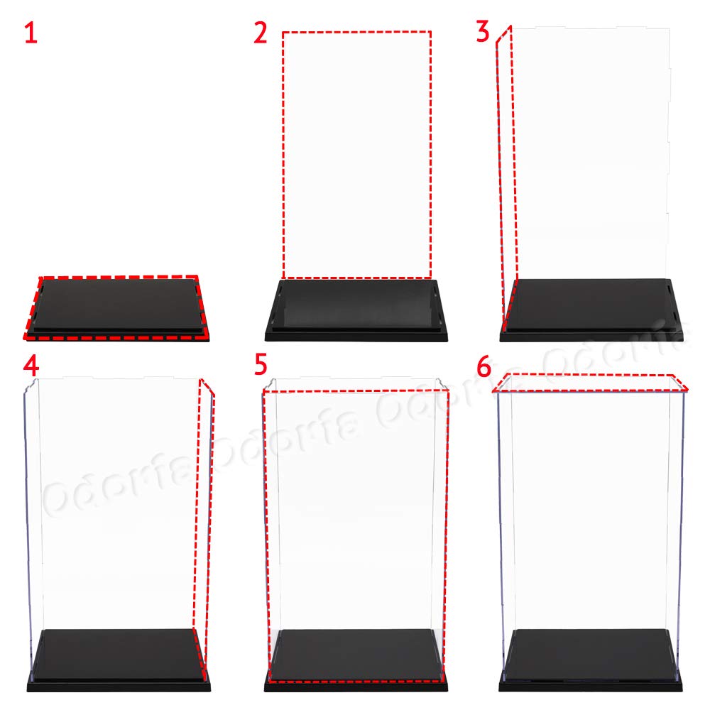 Odoria Clear Acrylic Assembly Required Display Box Case 12.2" High Dustproof Figure Display