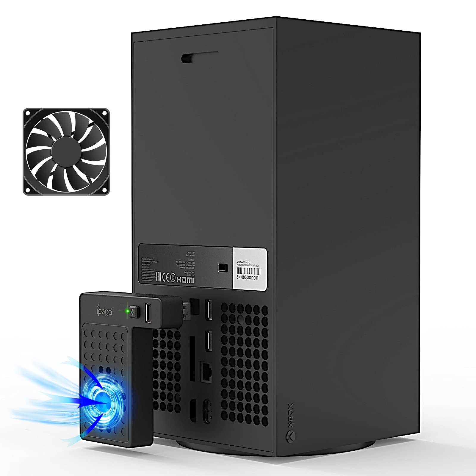 Cooling Fan for Xbox Series X - Upgrade Game Console Cooler Cooling System with USB Hub Port, External Powerful Cooling Fan Offer Quiet Efficient Heat Removal for Xbox Series X Console