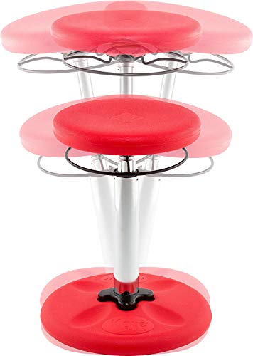 Kore Design Adjustable Height Wobble Chair, Active Sitting Stool for Children, Kids, Teens: Better Than a Balance Ball, Flexible Classroom Seating, Adjusts from 16.5 to 24 inches. Red