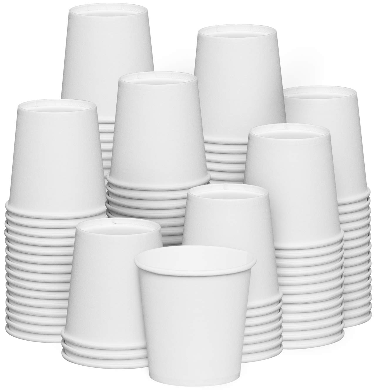 Comfy Package [4 oz. - 300 Count White Paper Cups, Small Disposable Bathroom, Espresso, Mouthwash Cups