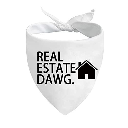 JXGZSO 1 Piece Real Estate Dawg Dog Bandana Funny Realtor Dog Bandana Gift (Estate Dawg D)