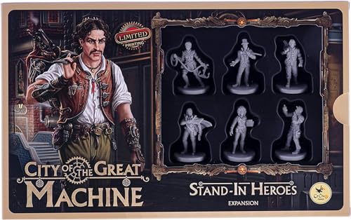 City of The Great Machine. Stand-in Heroes Board Game Expansion |1-4 Players | Ages 14 and up | Steampunk | One-vs-Many | Hidden Movement | Cooperative & Solo | Average Playtime 60-90 min