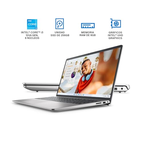 Dell Laptop Inspiron 3520 15.6" Full HD, Intel Core i3, 8GB, 256GB SSD, Windows 11 Home, Español, Plata. Incluye Backpack y Mouse inalámbrico
