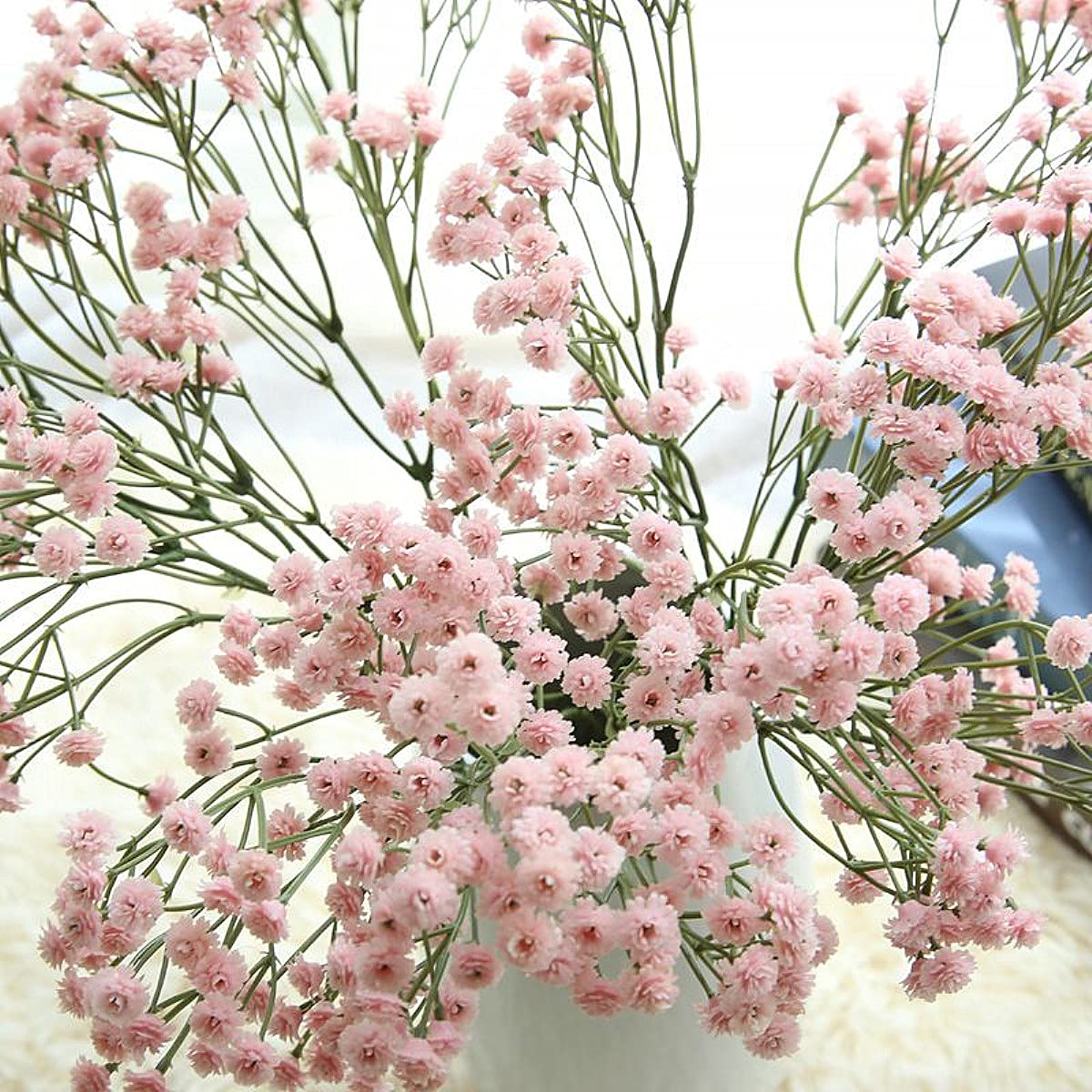 Olivachel 6pcs/Pack Baby's Breath Artificial Flowers Gypsophila Real Touch Flowers for Wedding Party Home Garden Decoration DIY Gift (Pink)