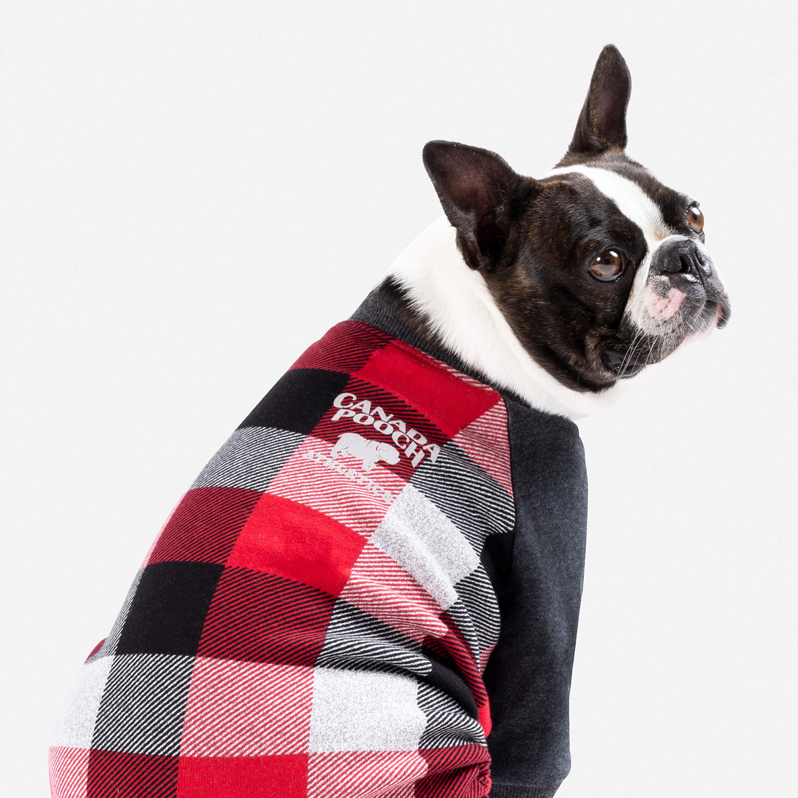 Canada Pooch Frosty Fleece Dog Sweatsuit Plush-Lined Dog Onesie (20, Plaid), 20 (19-21" Back Length)