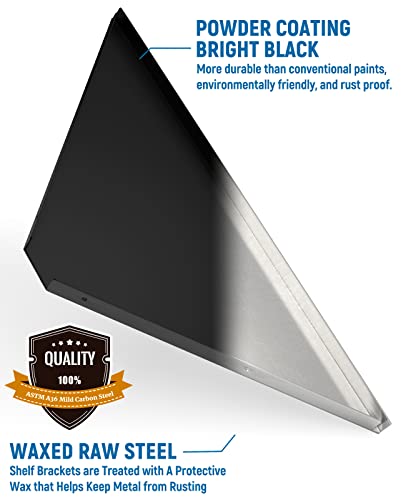 LEOPO 3 Pack Corner Mounting Shelf, Heavy Duty Corner Floating Shelves, Easy to Install Metal Corner Shelves, Black