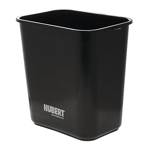 HUBERT Waste Basket 28 qt Black Plastic - 14 1/2"L x 10 1/2"W x 15 1/2"H