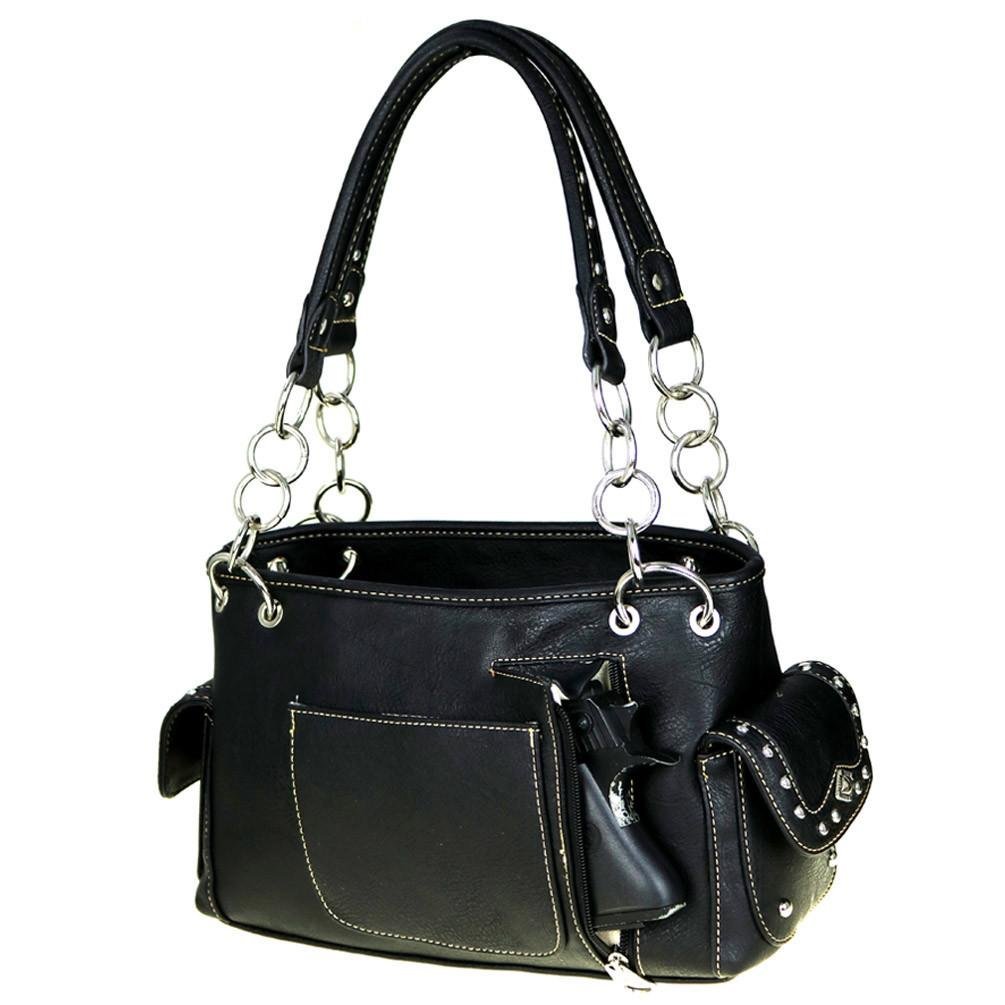 Montana West MW494G-8085 Sugar Skull Collection Concealed Handgun Satchel (Black & White)