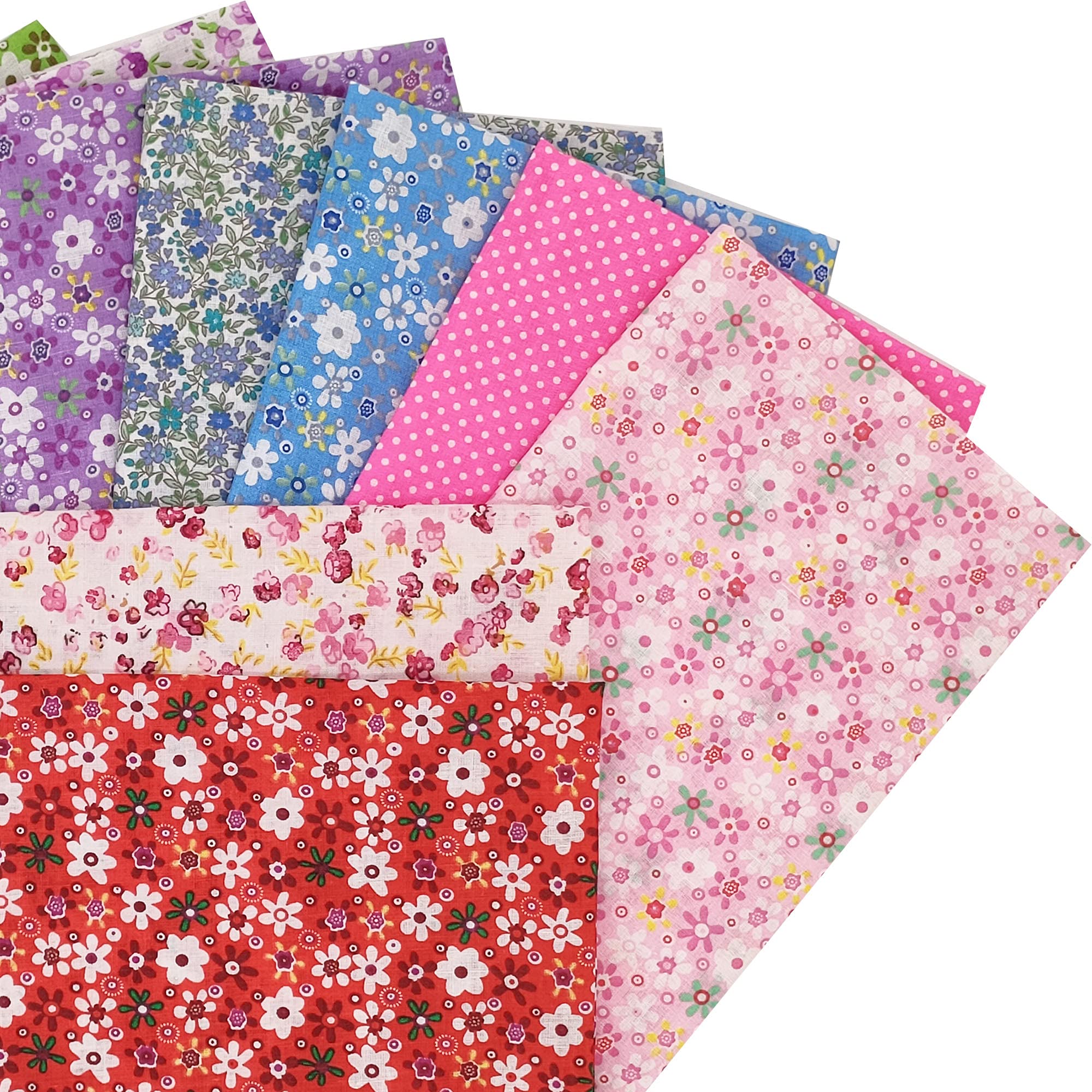 Cartisanat Fat Quarters Fabric Bundles,12 Pcs (20in x 20in / 50cm x 50cm) Sewing Patterns Quarter Precut Fabrics for Quilting Squares Scraps TOP Cotton Material Bundle Patchwork DIY Crafting Floral B