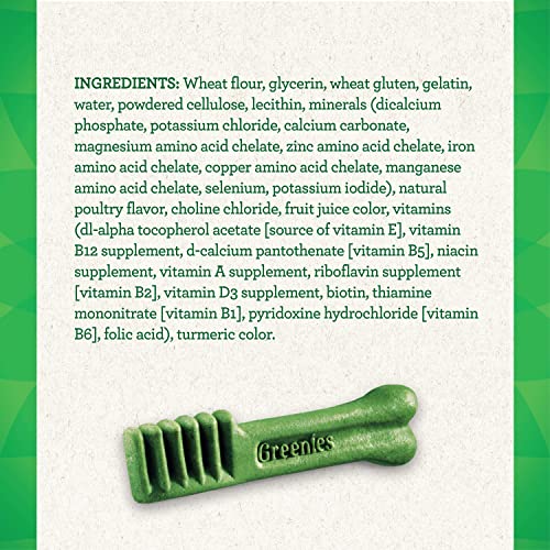 Greenies Original Regular Natural Dental Care Dog Treats, 18 oz. Pack (18 Treats)