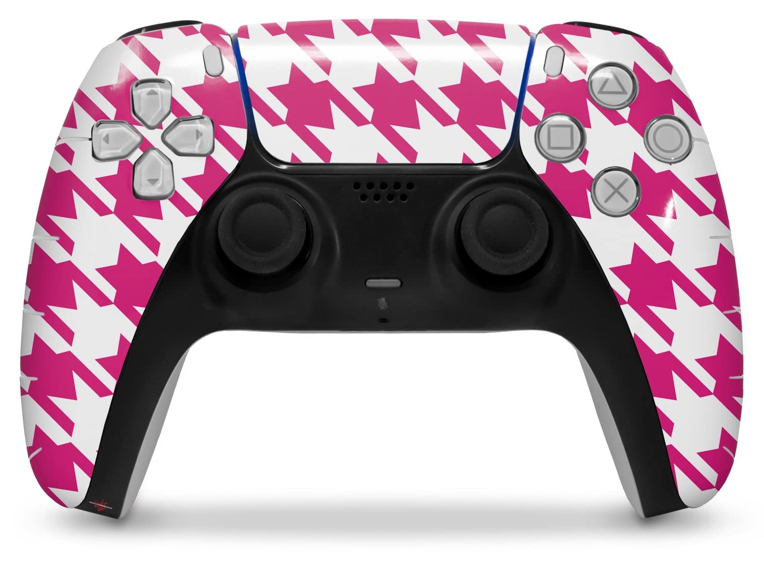 WraptorSkinz Skin Wrap compatible with Sony PS5 DualSense Controller Houndstooth Hot Pink (CONTROLLER NOT INCLUDED)