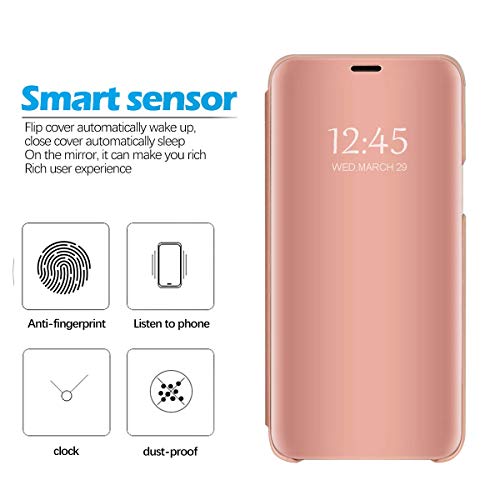 Cases Compatible with Samsung Galaxy Note20 Ultra 5G Cell Phone, Clear View Mirror Flip, PU Leather with Kickstand Protective Cover for Samsung Note 20 Ultra 6.9in