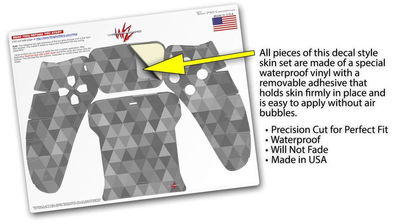 WraptorSkinz Skin Wrap compatible with Sony PS5 DualSense Controller Triangle Mosaic Gray (CONTROLLER NOT INCLUDED)