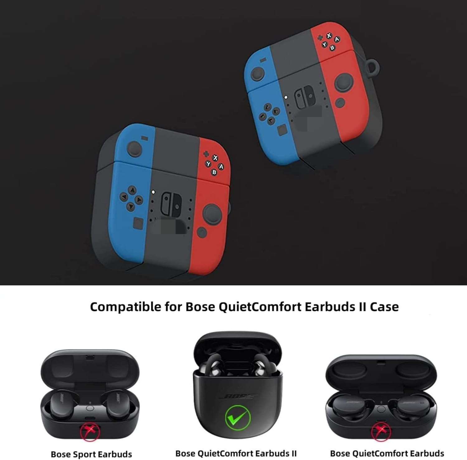 CASEVERSE Case for Bose QuietComfort Earbuds II/Bose QuietComfort Ultra, Cute 3D Silicone Cute Cartoon Games Console Protective Headphones Covers for Kids Girls Boys