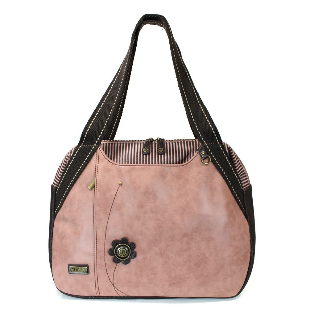 CHALA Handbags Large Bowling Tote Bag (Stone Grey) Dog Lovers Collection (Golden Retriever)