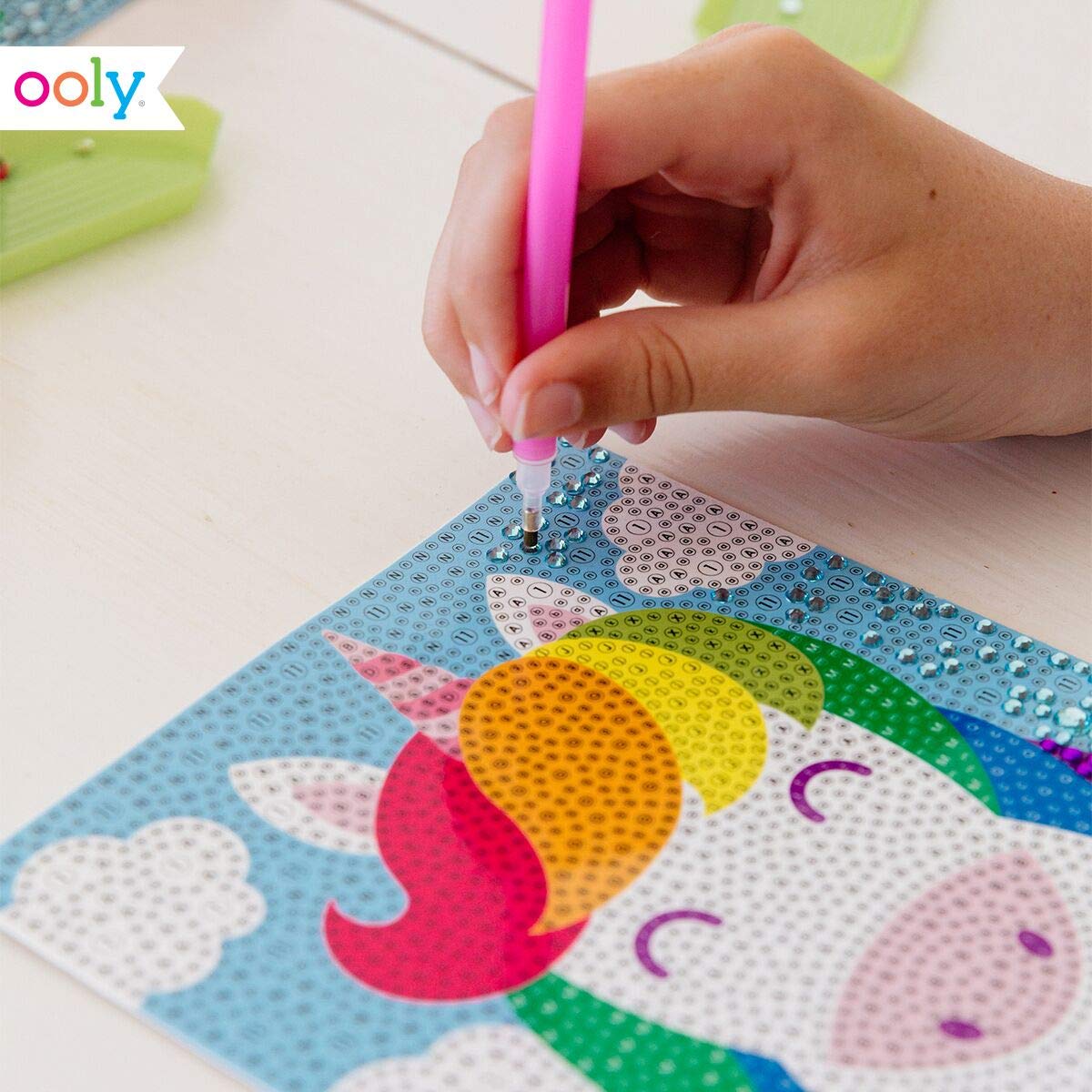 Ooly, Razzle Dazzle DIY Gem Art Kit for Kids, School, Art Projects, Diamond Painting, Rhinestone Craft Mosaic - Unique Unicorn