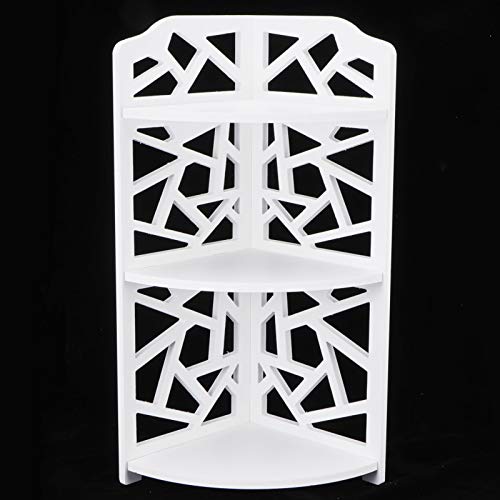 Liyeehao 3 Tier Corner Shelf, PVC Foam Board Small Corner Shelves Large Storage Area Plant Standing Rack, Storage Rack for Small Spaces Bathroom Bedroom Kitchen Garage