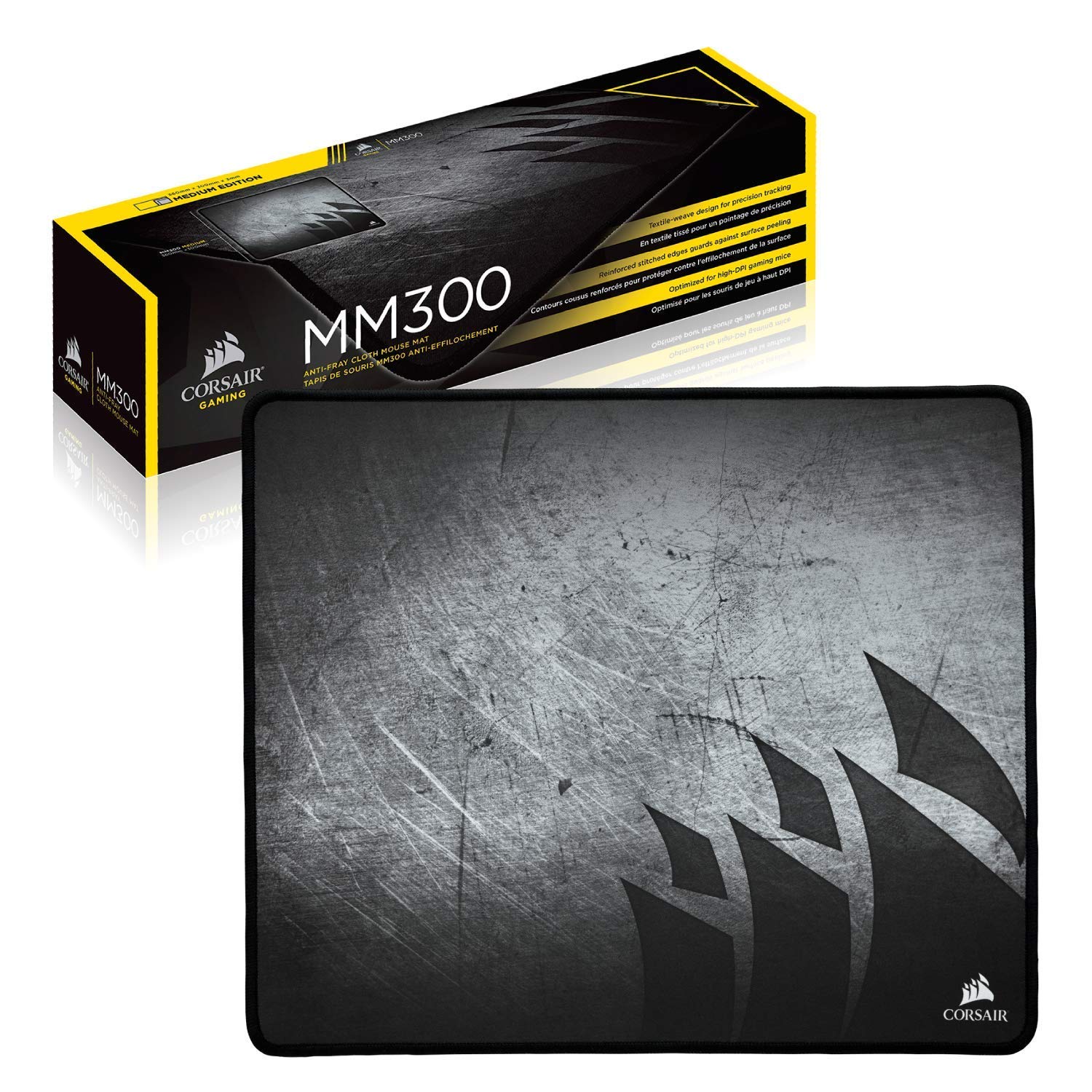 Corsair MM350 PRO Premium Spill-Proof Cloth Gaming Mouse Pad – Extended XL - Black (Renewed)