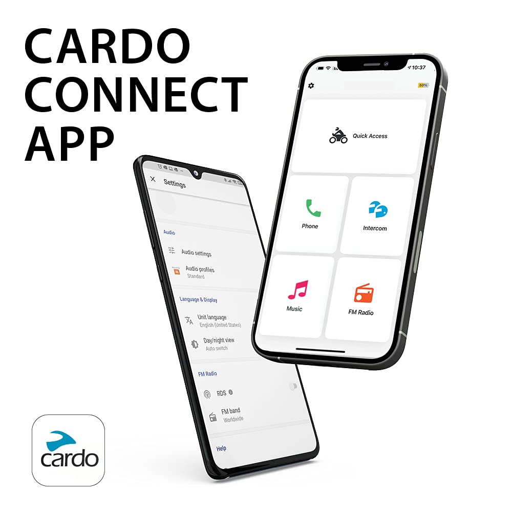 Cardo FRC1P001 - FREECOM 1 Plus Motorcycle 2-Way Bluetooth Communication System Headset - Black, Single Pack