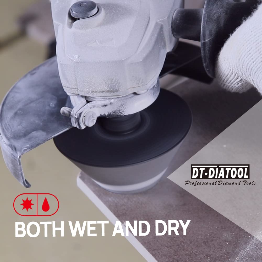 DT-DIATOOL Diamond Beveling Chamfer Bits for Granite Marble Tiles Existing Holes Diamond Hole Saw 5/8"-11 Thread Enlarging Polishing Shaping Holes of Size 1/4 Inch to 2 Inch