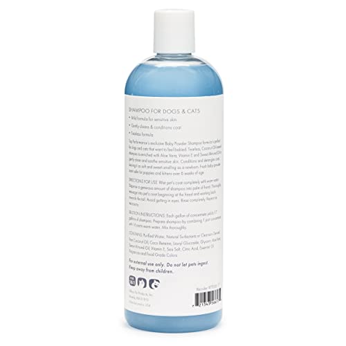 Top Performance Baby Powder Pet Shampoo in 17 Oz. Size for Bathing Puppies and Kittens β Helps Pets with Skin Conditions