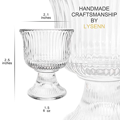 Lysenn Clear Shot Glasses Set of 8 - Elegant Vertical Stripe Tequila Glasses โ Premium Quality Espresso Shot Glass Set for Whiskey, Bourbon, Liquor, Cordial โ 1.5 oz