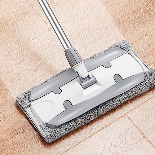 Leyeet Microfiber Floor Mop, Rotating Dust Mop with Adjustable Handle, Reusable Mop Pads, Floor Cleaner Mop or Flat Head Mop for Wood, Tiles, Marble